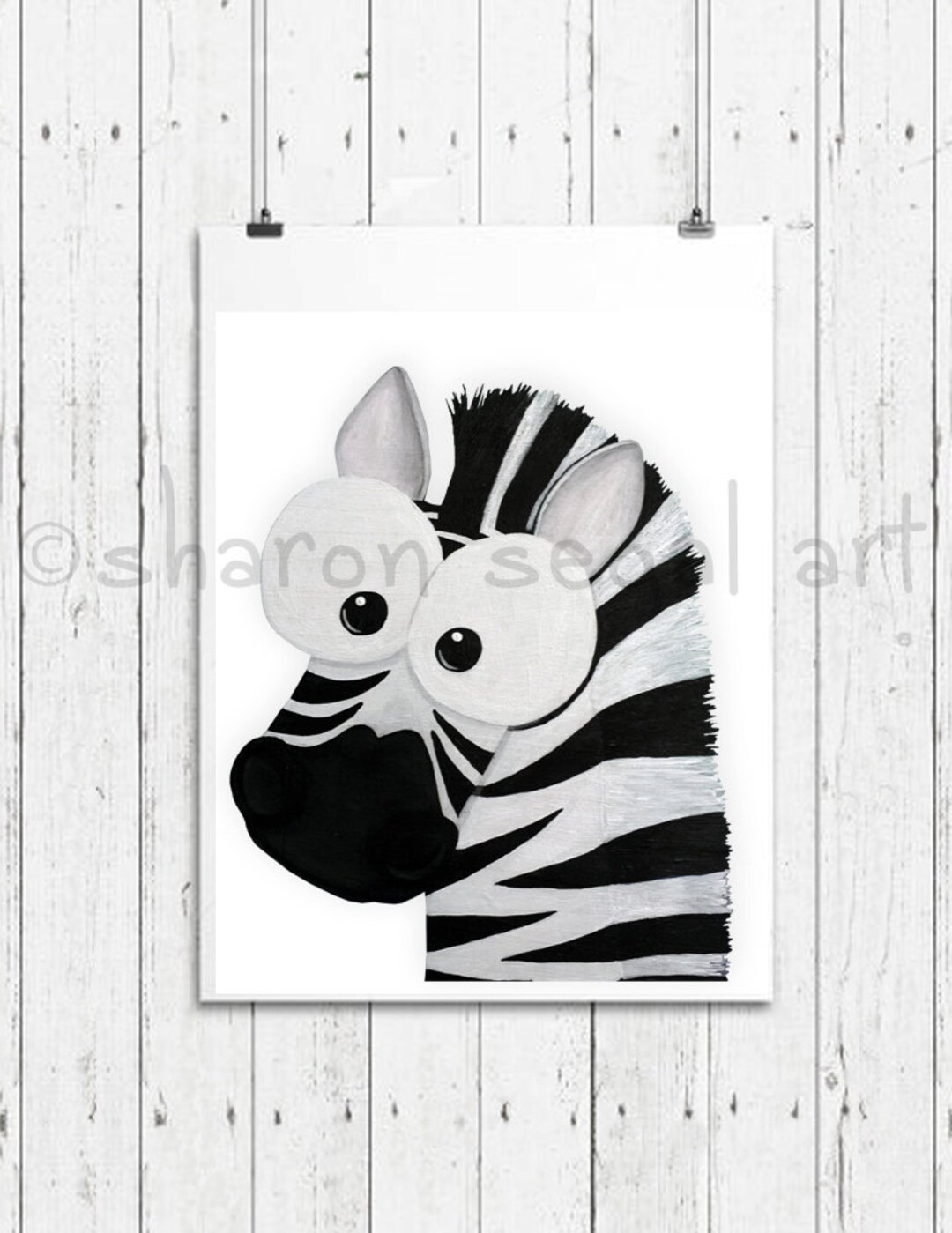 Zebra Print. Zoo Animals. Whimsical Zebra. Kids Decor. Nursery Decor ...