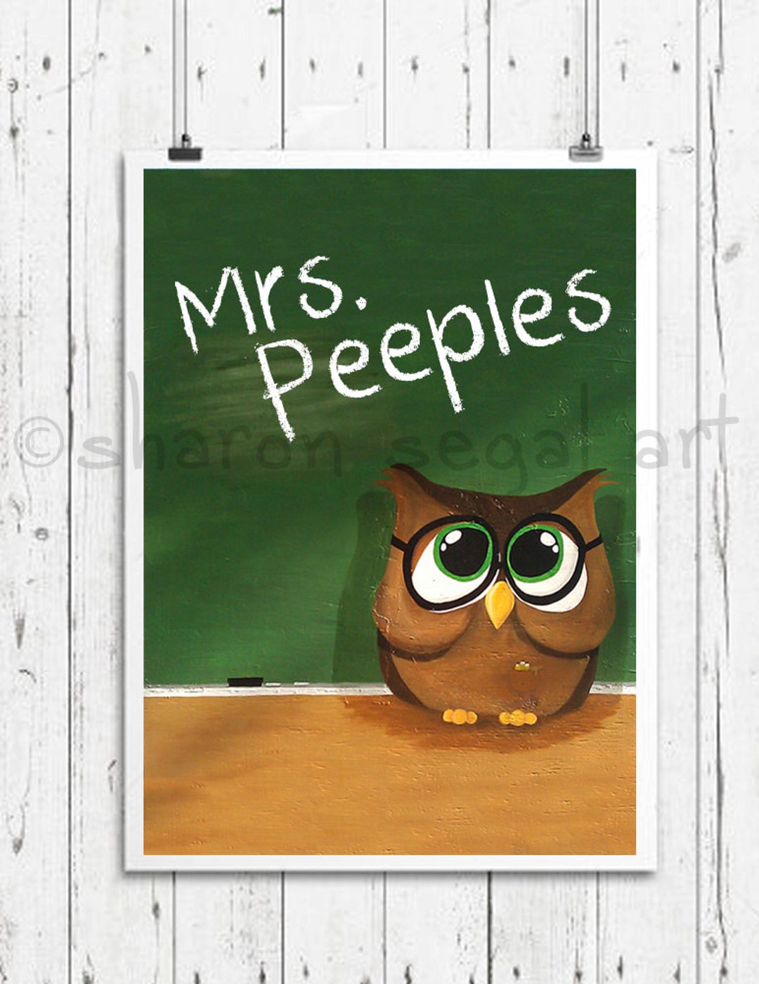 Custom Wise Owl, Teacher Gift, Teacher Owl Print, Custom Canvas Print ...