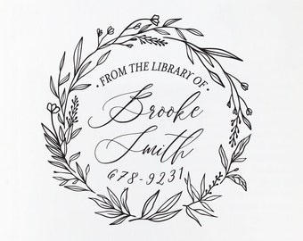 Library Stamp 30 Wooden or Self-inking Calligraphy | Etsy