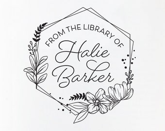 Library Stamp 27 Wooden or Self-inking Calligraphy | Etsy