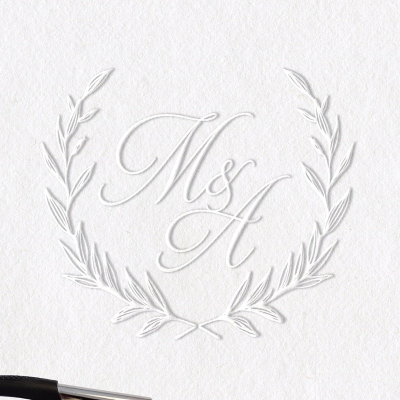 Embossed Monogram - Etsy