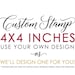 Custom Rubber Stamp - 4x4 Inches - Logo Stamp, Wedding Stamp, Business ...