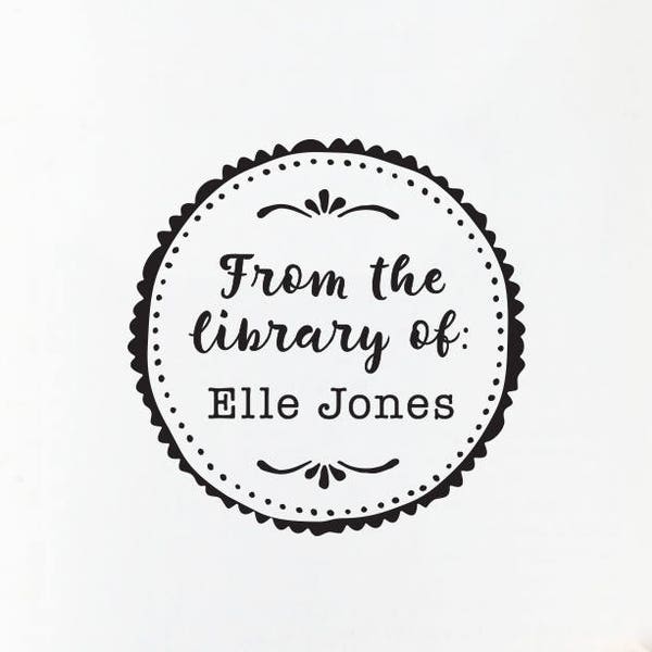 Library Stamp - Etsy