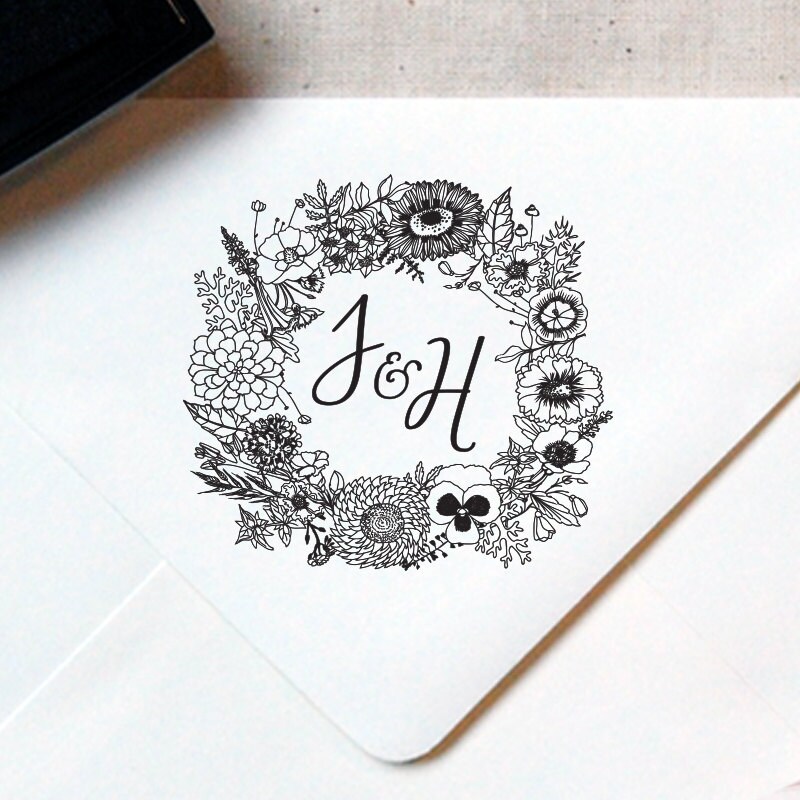 Monogram Stamp 1 Wooden or Self-Inking Calligraphy | Etsy