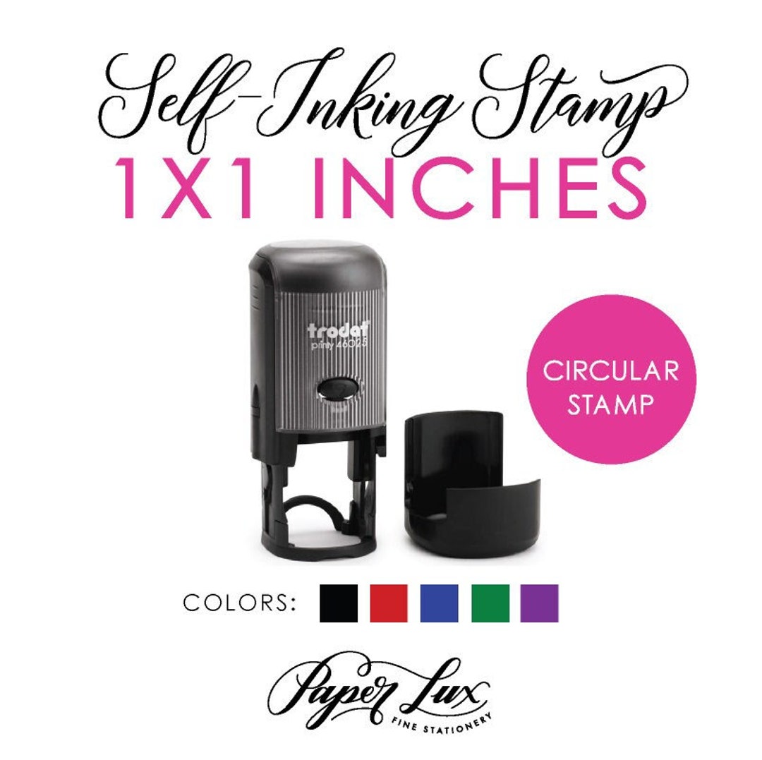 Custom Self-inking Stamp - 1x1 Inches - Circular Logo Stamp, Wedding ...