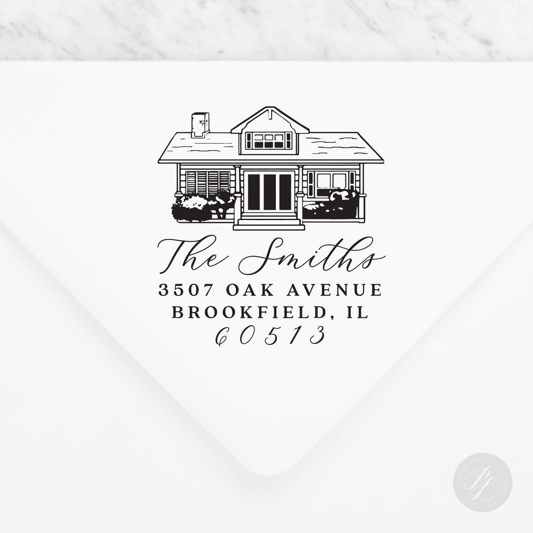 Custom Illustration Return Address Stamp #134 - Wooden or Self-inking ...