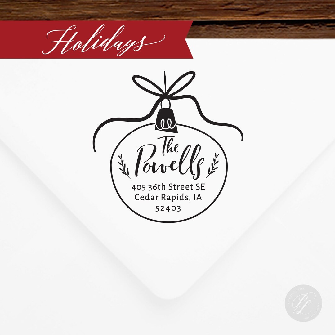 Holiday Return Address Stamp #21 - Wooden or Self-inking - Christmas ...