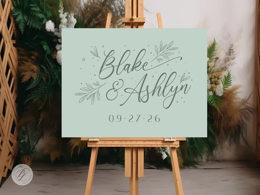 Custom Wedding Welcome Sign: Elegant Script, Rigid Signage - Etsy