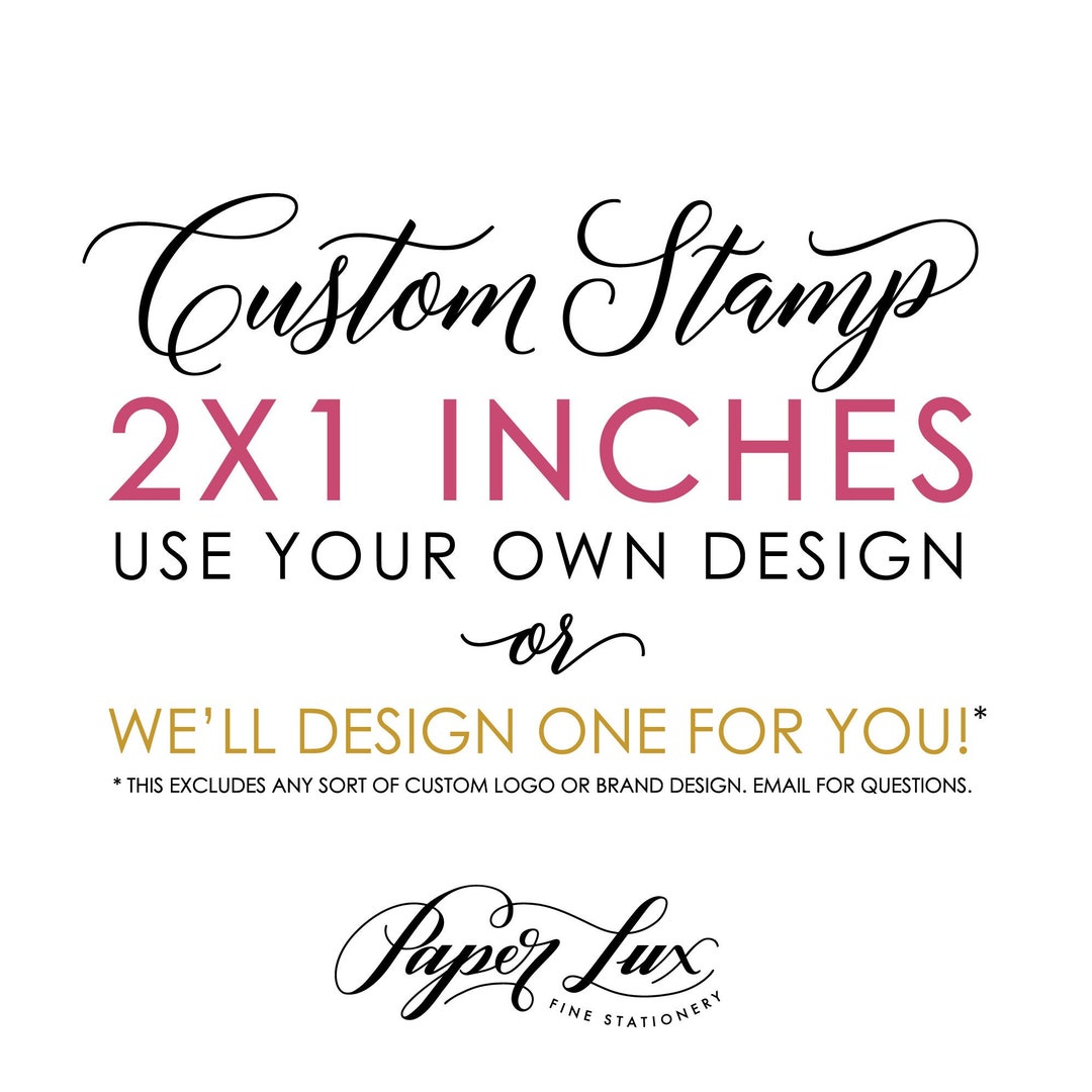 Custom Rubber Stamp - 2x1 Inches - Logo Stamp, Wedding Stamp, Business ...