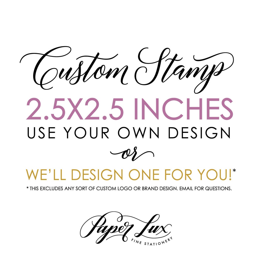 Custom Rubber Stamp - 2.5x2.5 Inches - Logo Stamp, Wedding Stamp ...