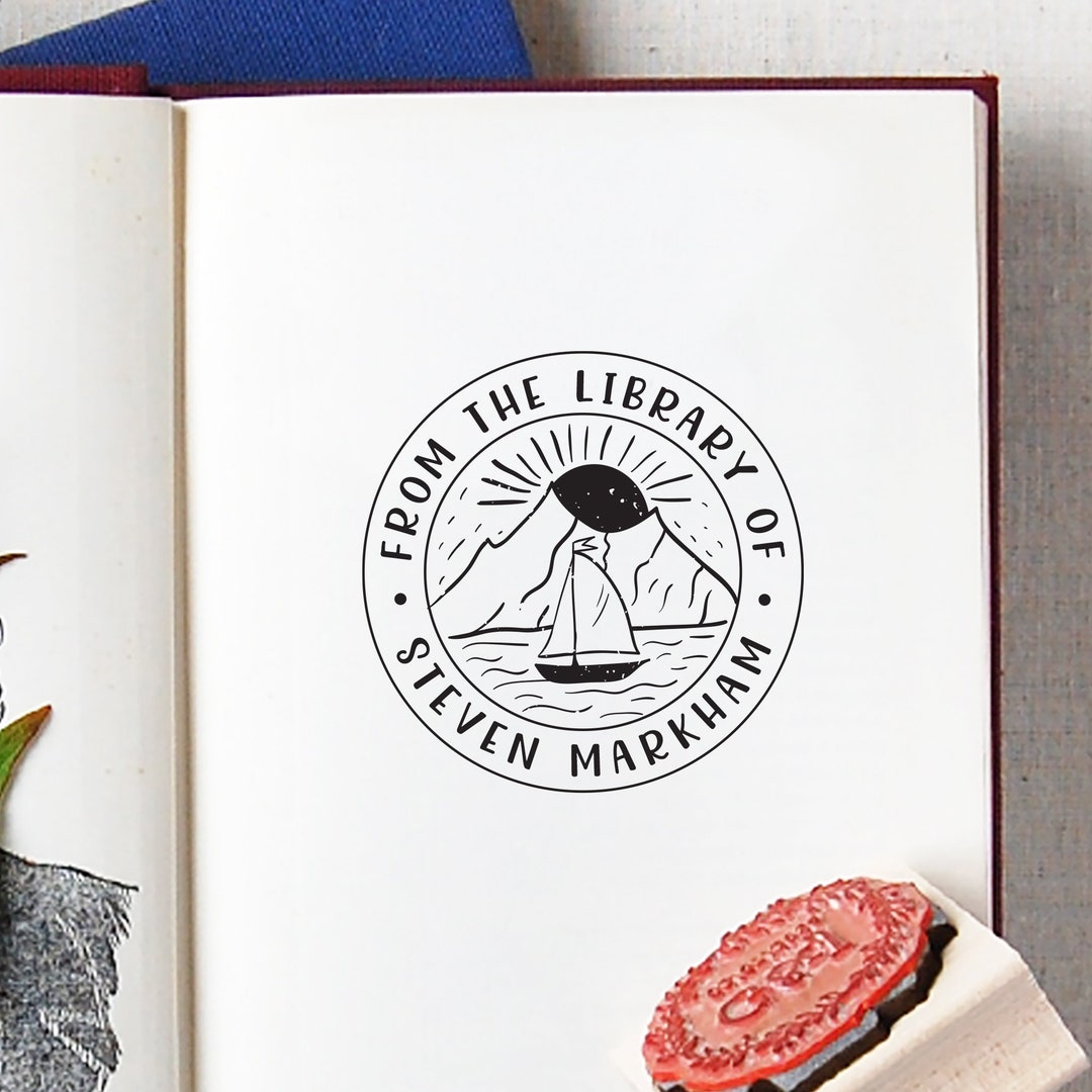 Library Stamp #45 - Wooden or Self-inking - Calligraphy - Bookplate ...
