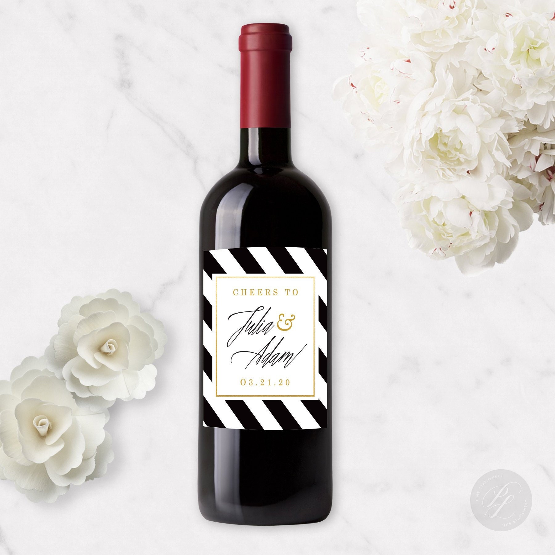 Wine Bottle Label 3 Custom Personalized Wedding Wine | Etsy