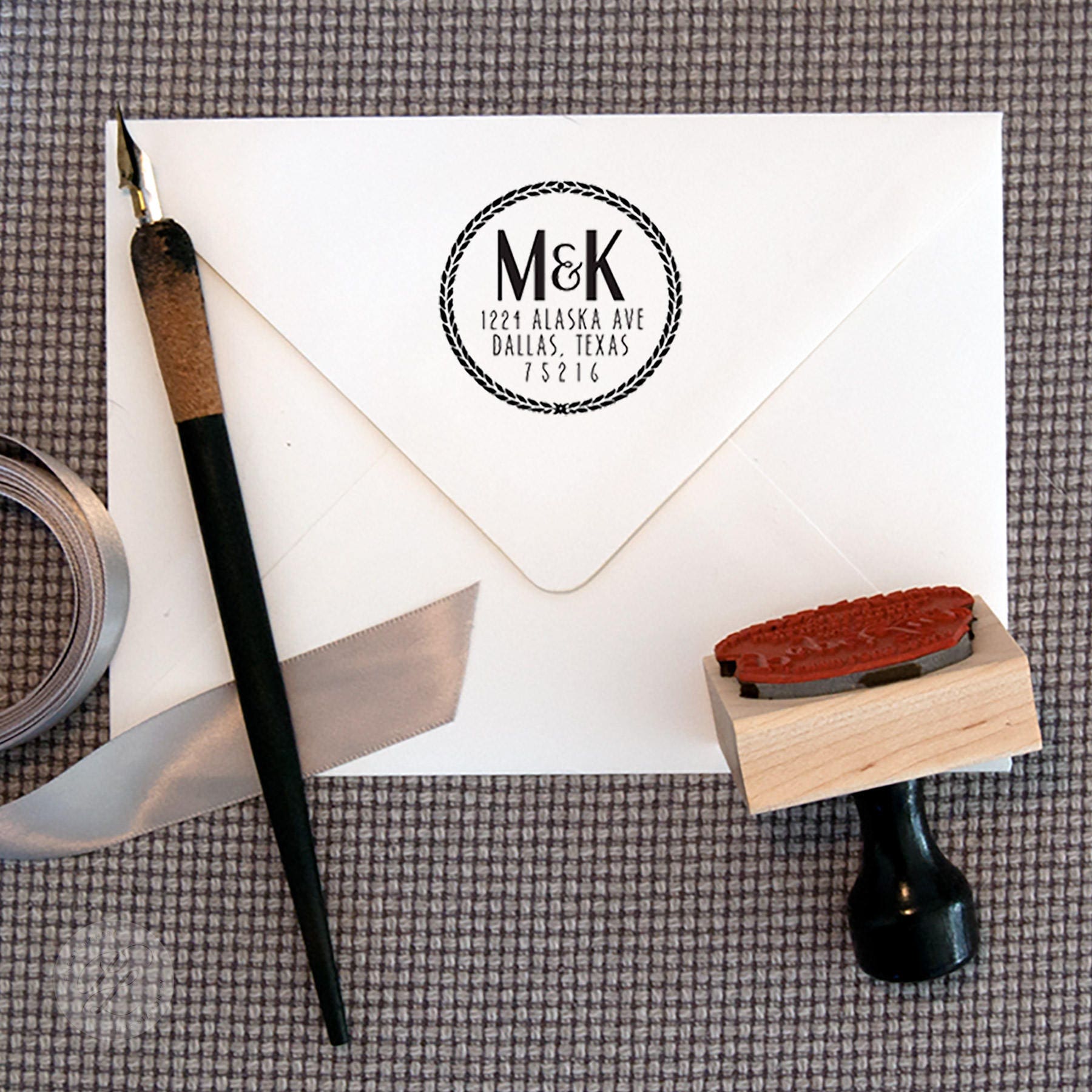 Custom Address Stamp Template Return Address Stamp | Style #11 - Soiree ...