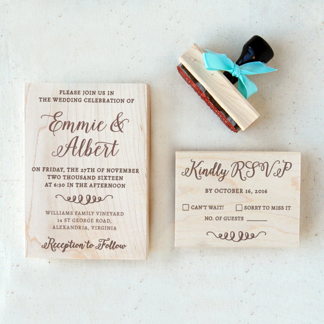 Wedding Invitation Stamp Suite #2 - Calligraphy - Personalized ...