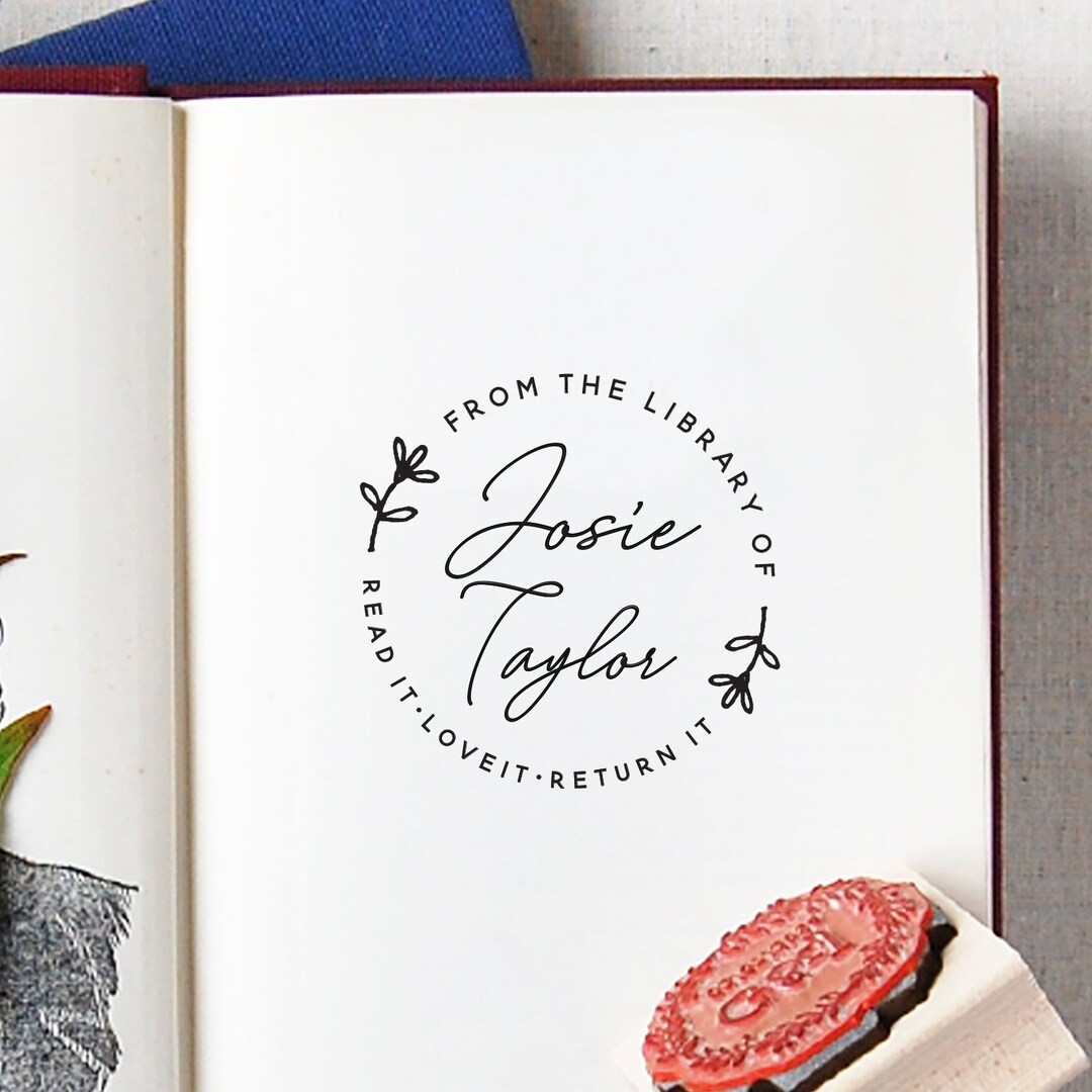 Personalized Library Stamp: Custom Book Stamp, Ex Libris (wooden or ...