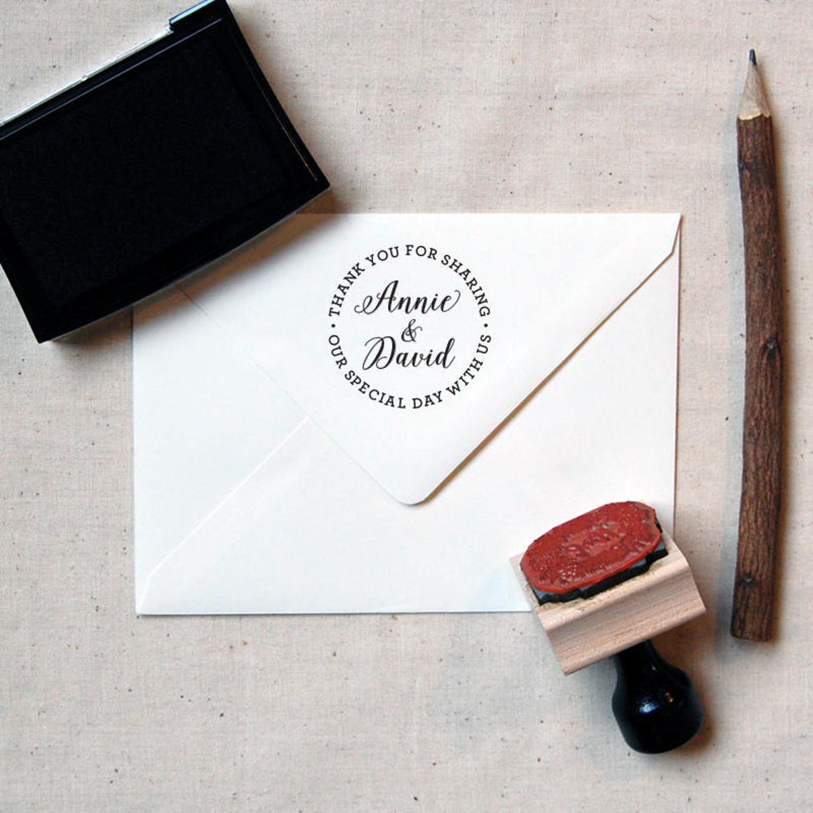Thank You Stamp 17 Wooden or Self-inking Calligraphy - Etsy