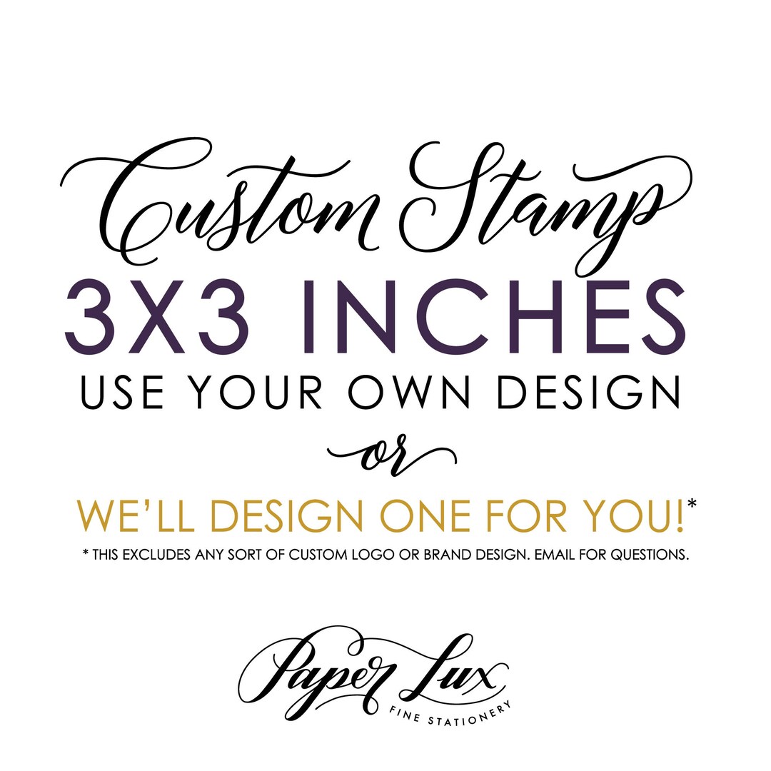 Custom Rubber Stamp 3x3 Inches Logo Stamp Wedding Stamp - Etsy