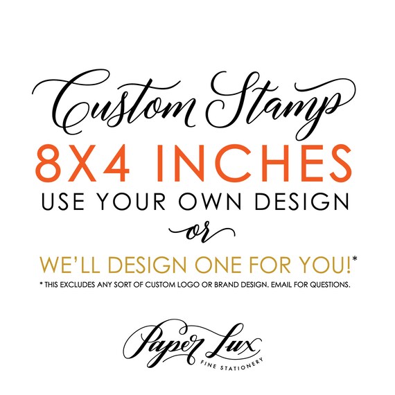 Custom Rubber Stamp 8x4 Inches Logo Stamp Wedding Stamp | Etsy