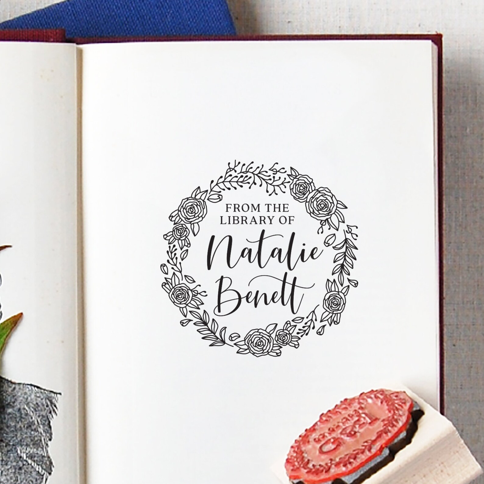 Library Stamp 29 Wooden or Self-inking Calligraphy - Etsy