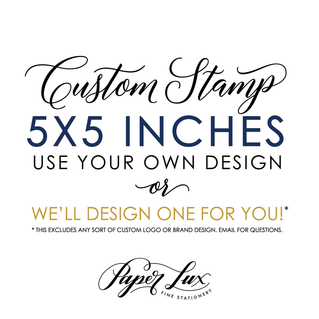 Custom Rubber Stamp 5x5 Inches Logo Stamp Wedding Stamp - Etsy