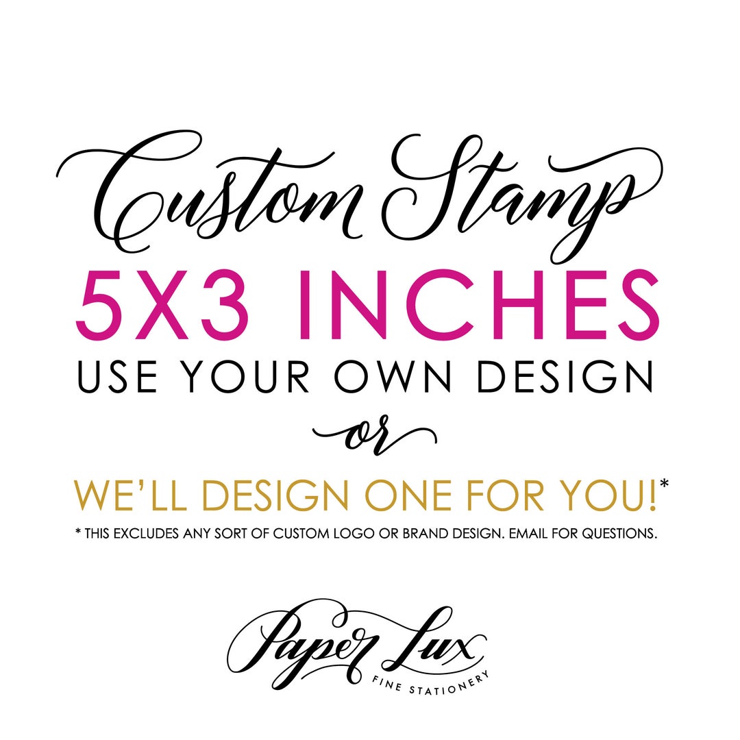 Custom Rubber Stamp 5x3 Inches Logo Stamp Wedding Stamp - Etsy