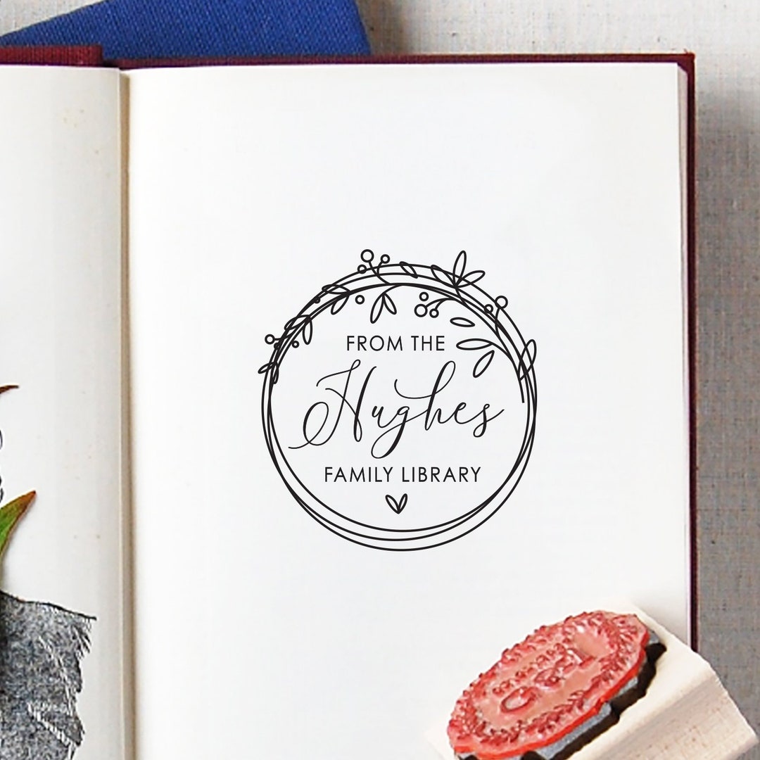 Library Stamp #24 - Wooden or Self-inking - Calligraphy - Bookplate ...