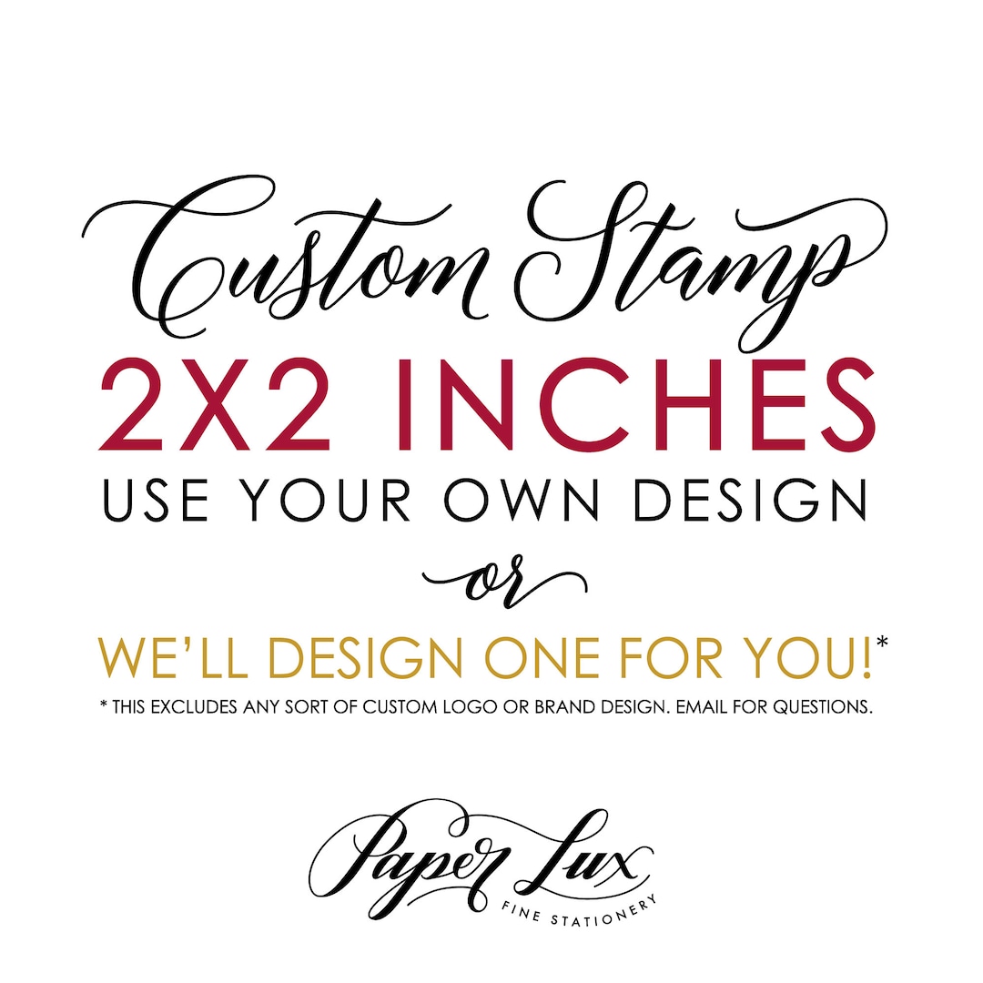 Custom Rubber Stamp 2x2 Inches Logo Stamp Wedding Stamp - Etsy