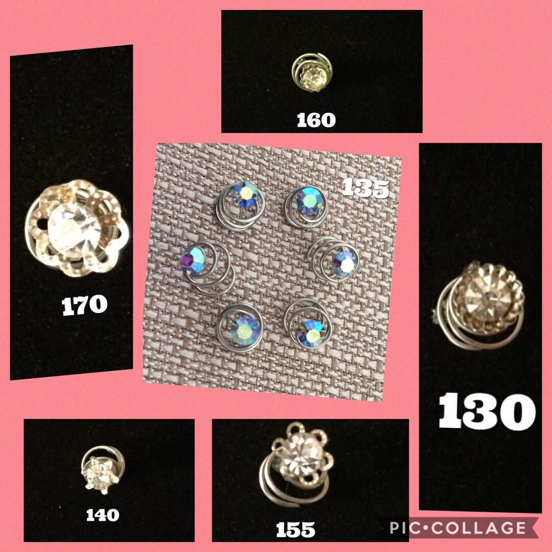 Hair Pins -sparkling Screw Cage With a Diamond Rhinestone Center ( Set ...