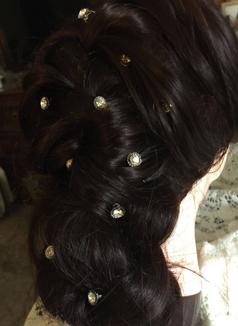 Hair Pins sparkling Screw Cage With a Diamond Rhinestone - Etsy