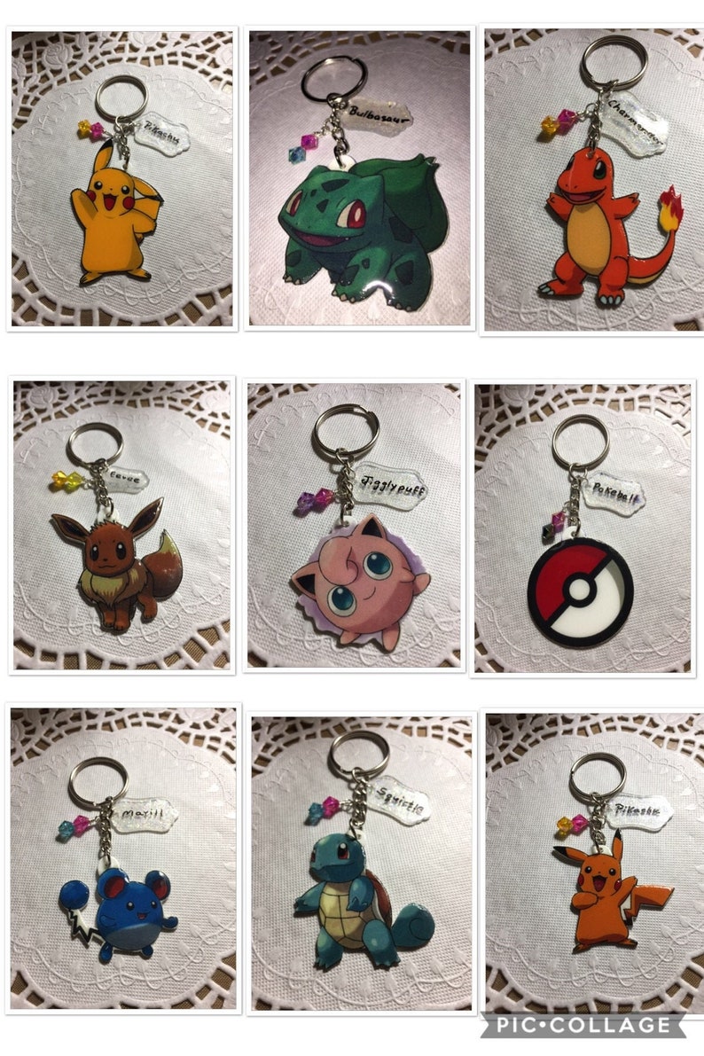Pokémon Characters Keychains,pikachu Charm,bulbasaur,charmander,eevee ...