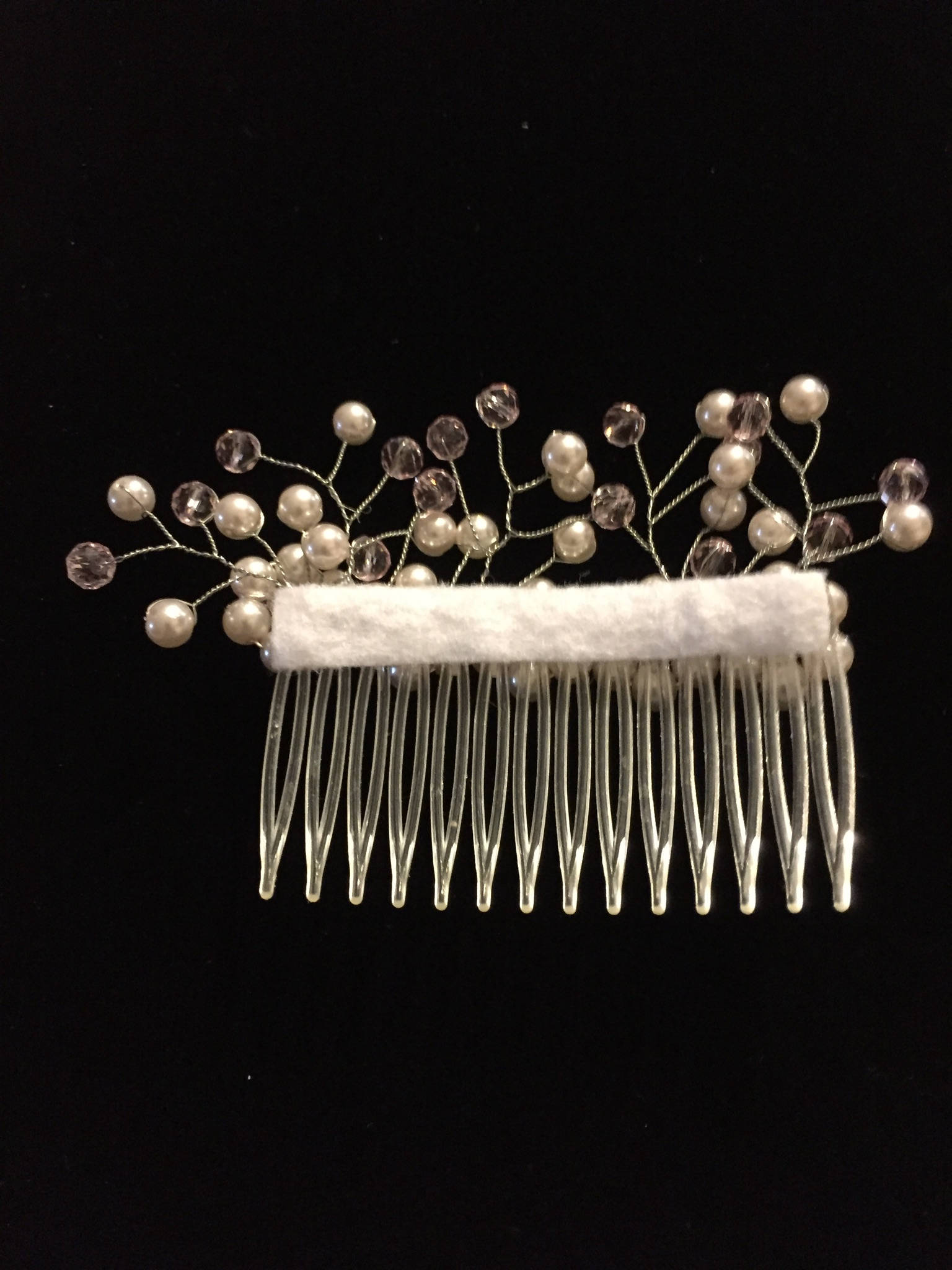 Pink Glass Beads and Ivory Pearls Hair Comb - Etsy