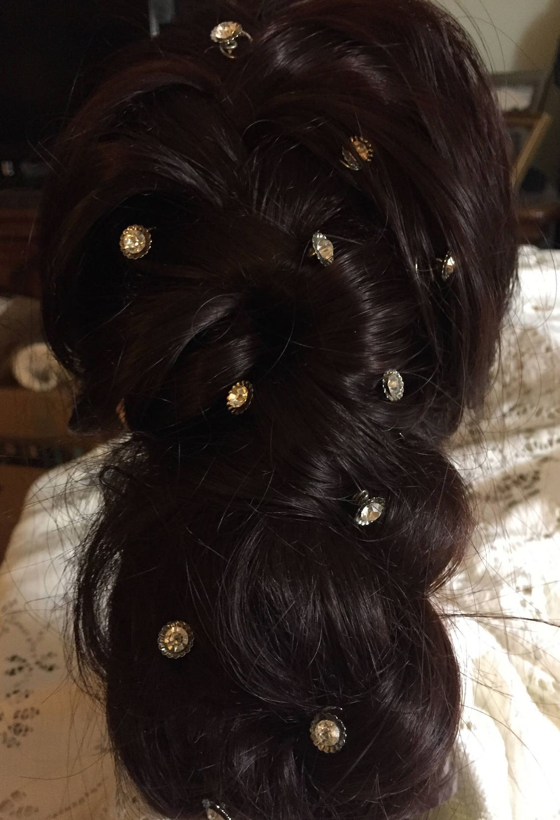 Hair Pins sparkling Screw Cage With a Diamond Rhinestone - Etsy