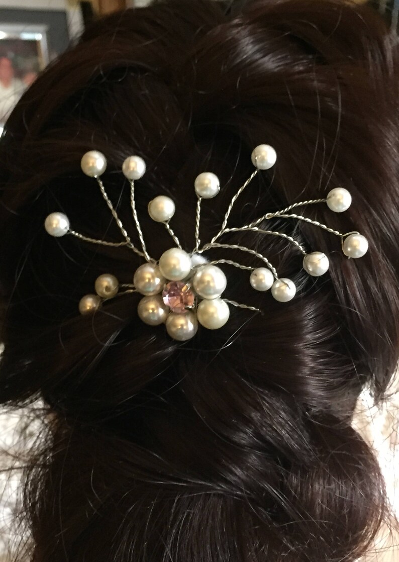 Accessoire broche cheveux perle blanche - Etsy France