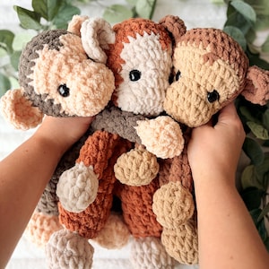 Punch the Monkey Crochet Snuggler Pattern - NO SEW Amigurumi Monkey ...