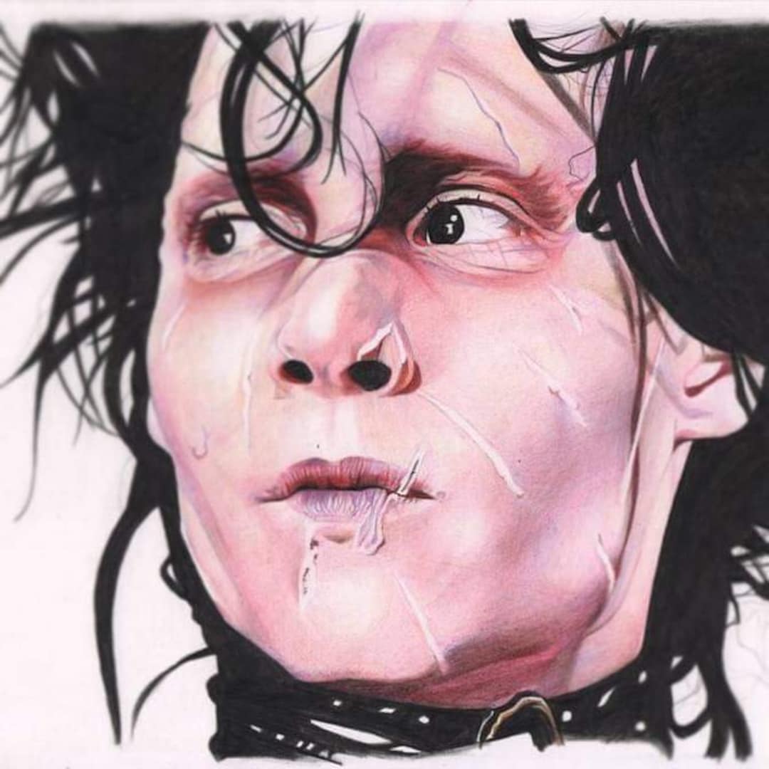 Edward Scissorhands Print: Colored Pencil Portrait (A4 Unmounted) - Etsy