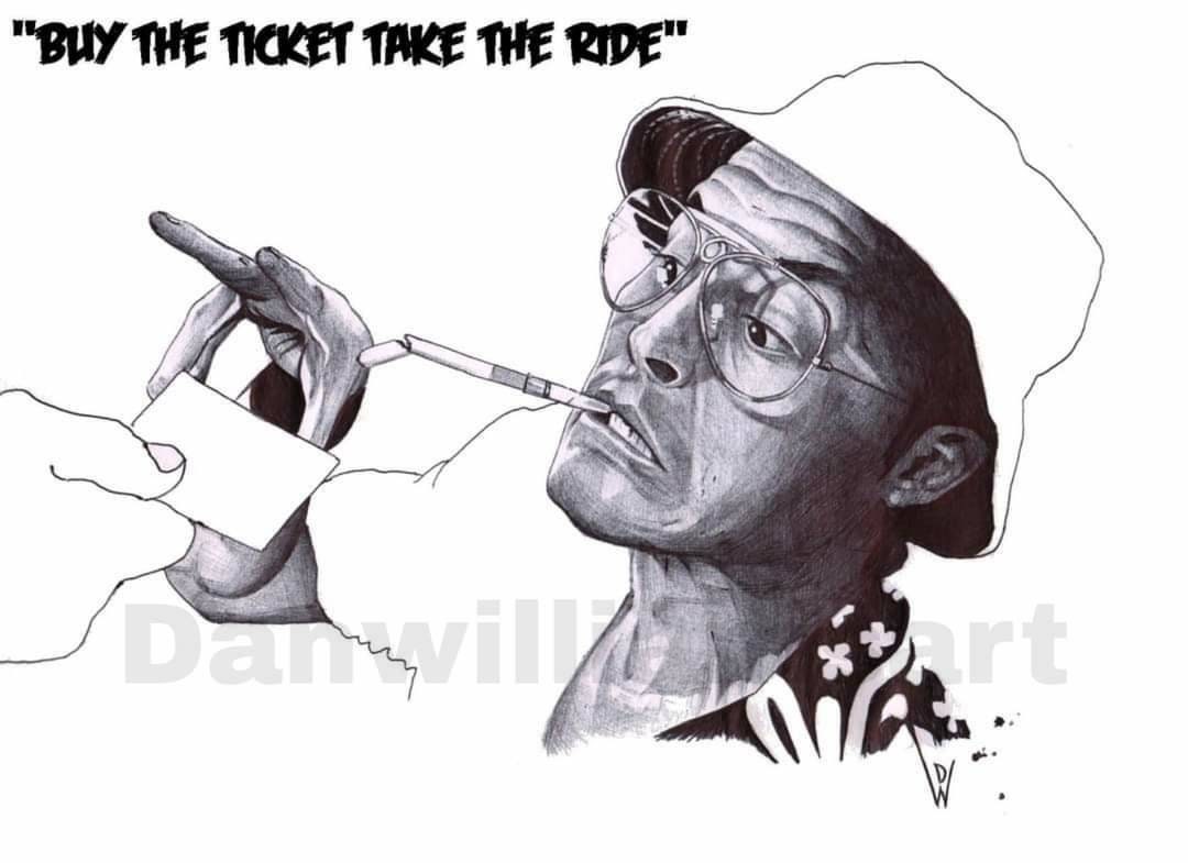 Fear and Loathing Print: Ballpoint Pen Drawing, A4 Mounted - Etsy