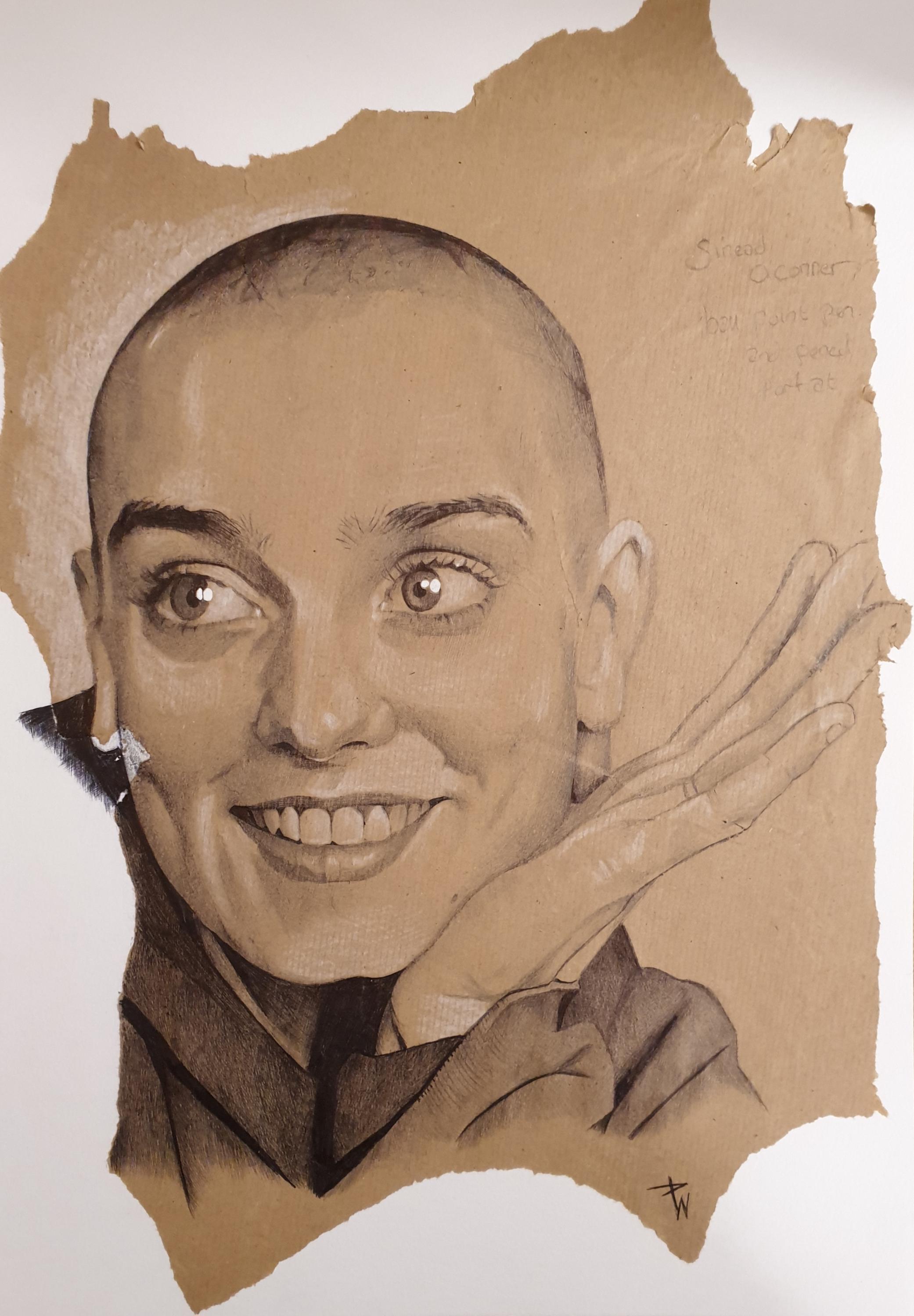 Sinead O'connor Ball Point Pen Drawing - Etsy