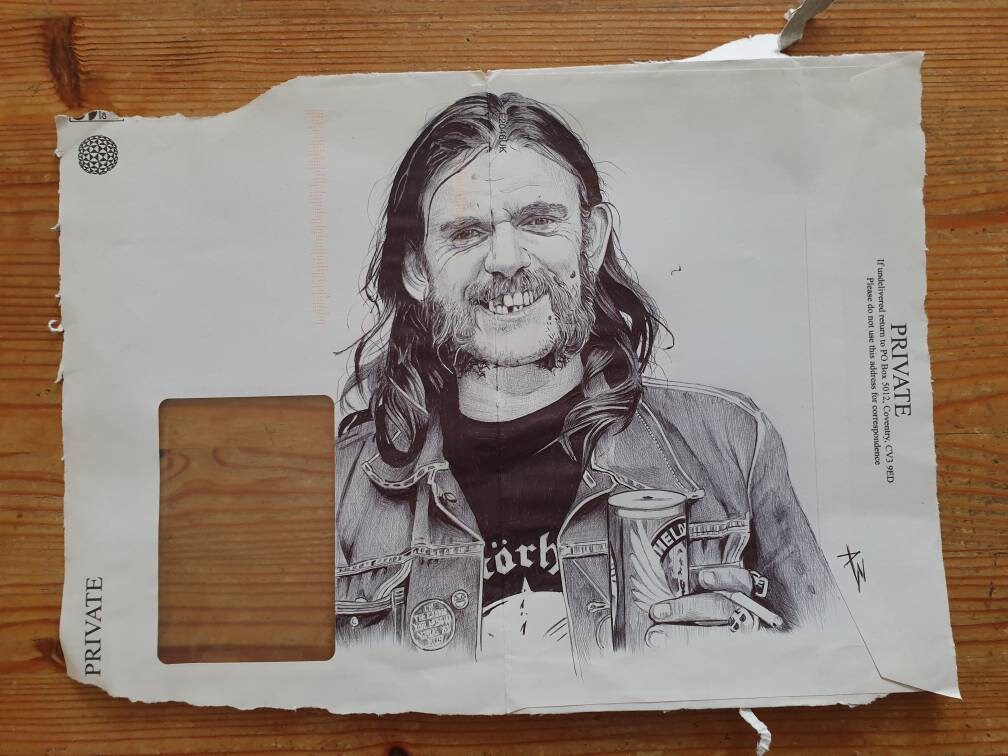 LEMMY Portrait on an Old Envelope - Etsy