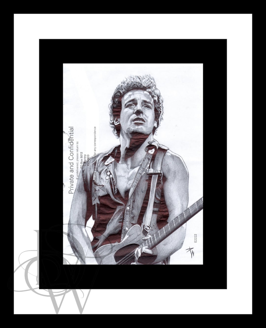 Bruce Springsteen Portrait on an Old Envelope - Etsy