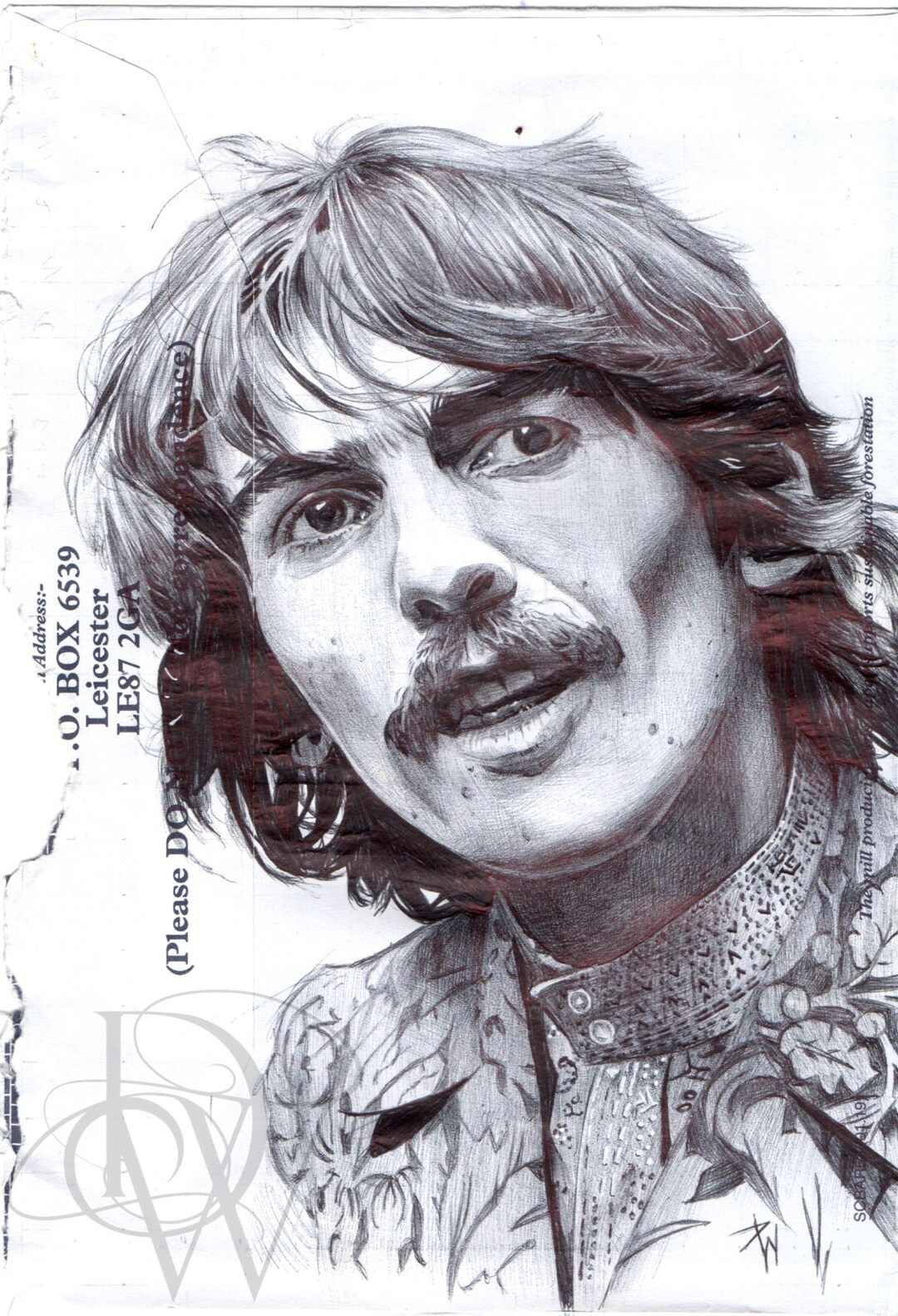 George Harrison Print A4 Mounted - Etsy