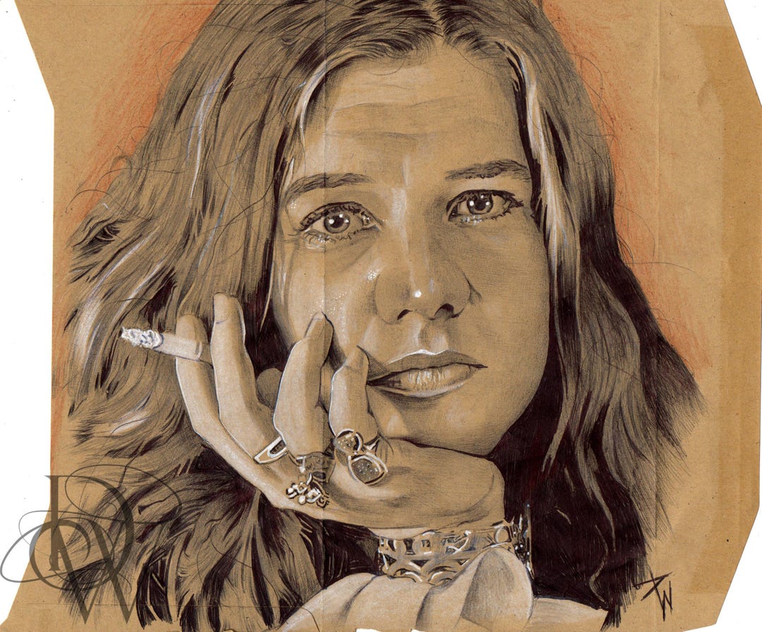 Janis Joplin Ball Point Pen Portrait - Etsy