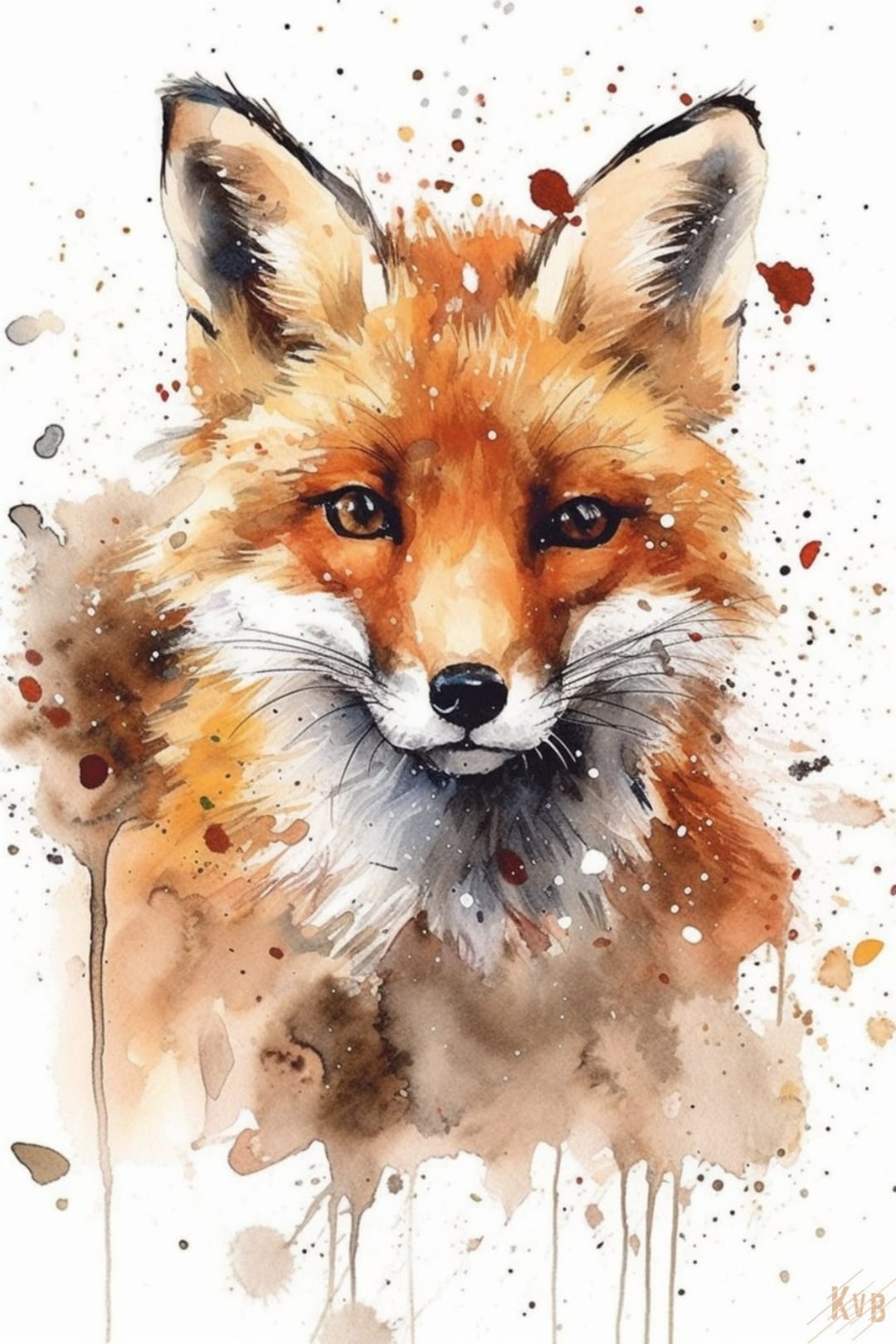 Red Fox Portrait, Fox Lover, Animal Art, Watercolor Print, Wildlife Art ...