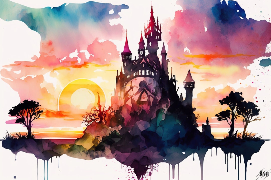 Merlins Castle at Sunset Wall Art Home Office Decor Kids - Etsy