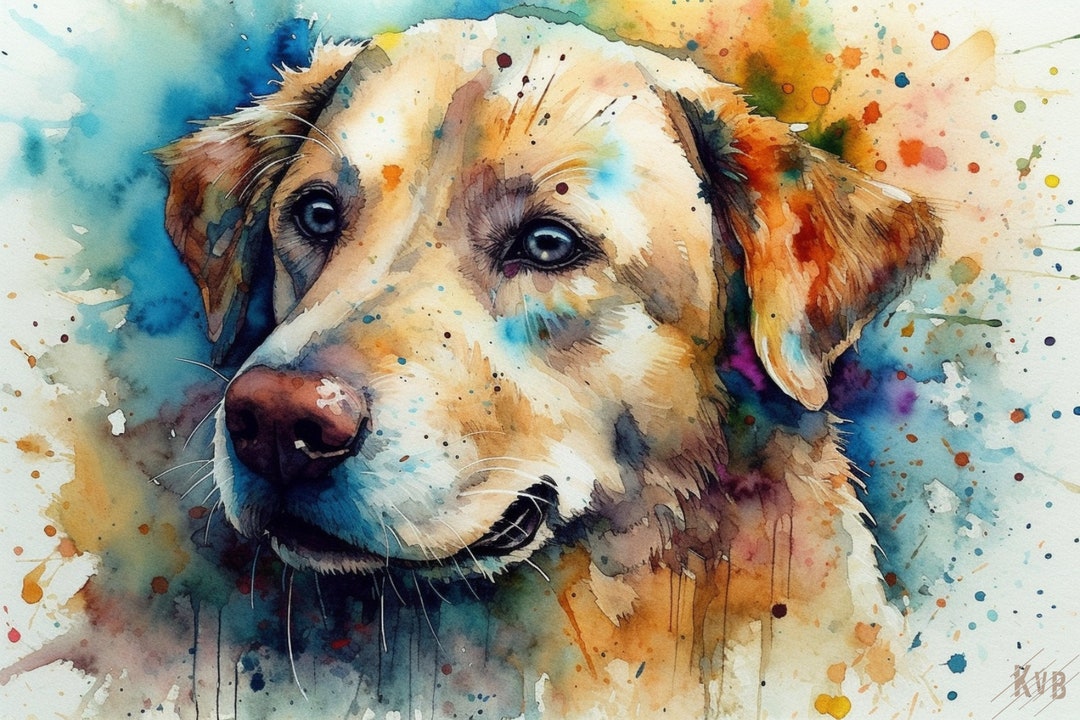 Golden Retriever 2, Dog Lovers, Dog Art, Watercolor Art, Home Office ...