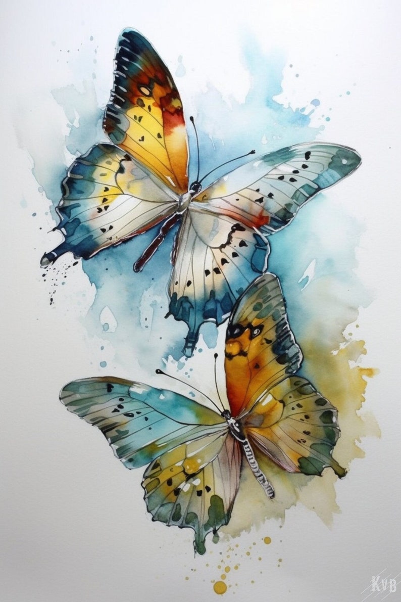 Butterflies Three Value Watercolor, Butterfly Lover, Wall Art ...