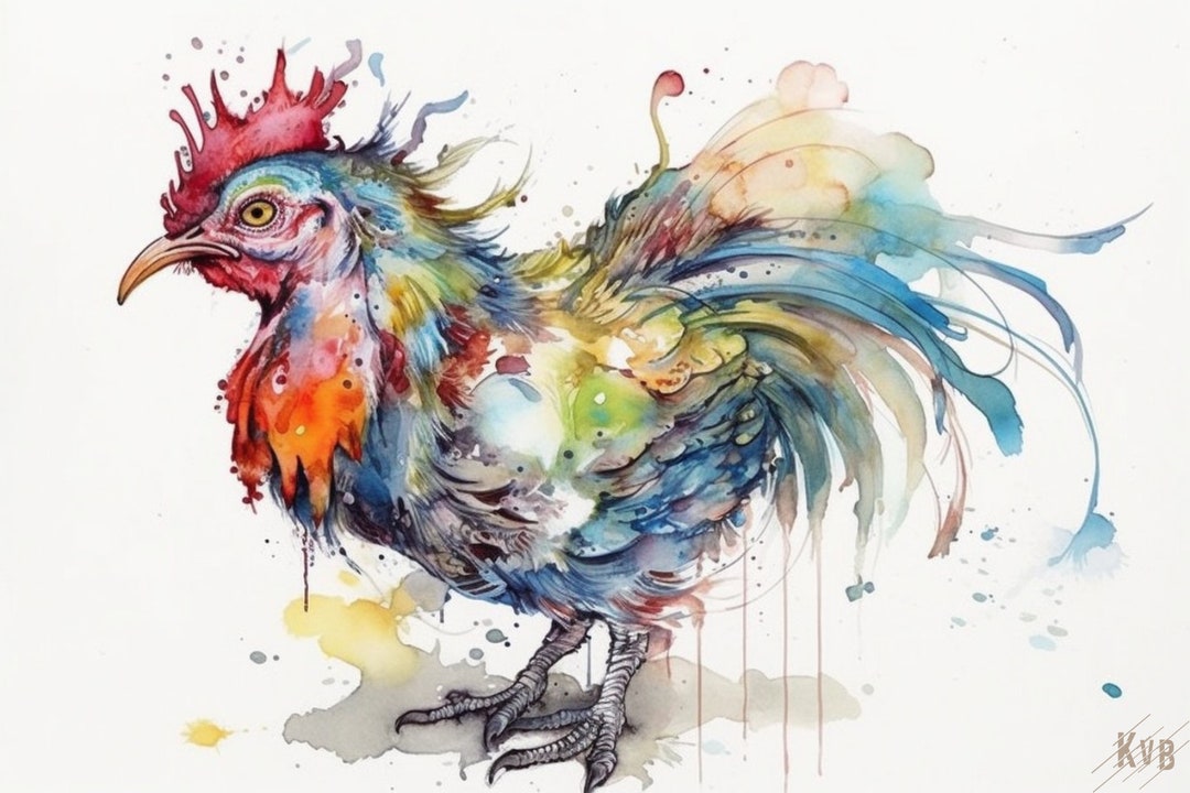 Pretty Chicken, Watercolor Art, Farm Animals, Bird Art, Chicken Lovers ...