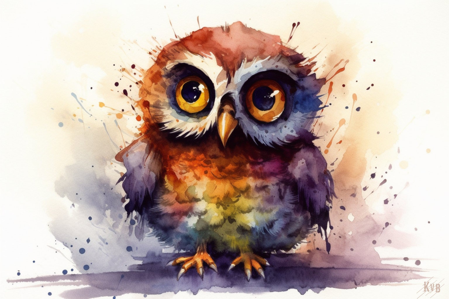 Quirky Little Owl, Wall Art, Home Office, Kids Room Art, Nursery Decor ...