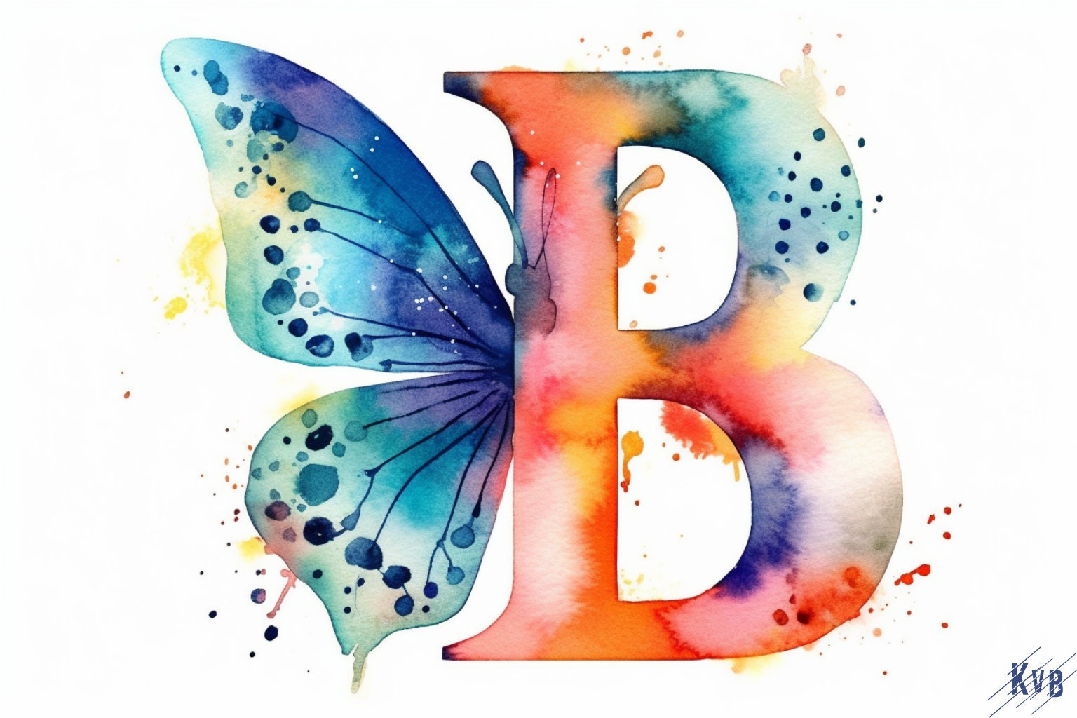 B is for Butterfly, Butterfly Art, Wall Art, Alphabet Wall Decor ...