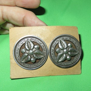 Large Antique Victorian Steel Cup Buttons Set Pair - Faceted Cut Steel ...
