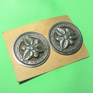 Large Antique Victorian Steel Cup Buttons Set Pair - Faceted Cut Steel ...